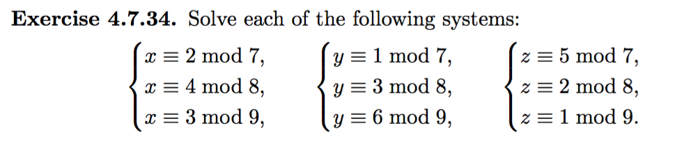 Solved Exercise 4.7.34. Solve each of the following systems: | Chegg.com