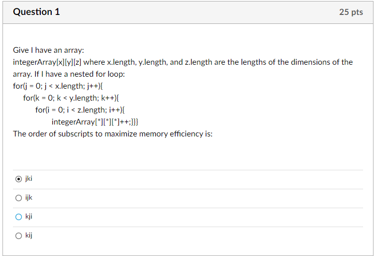 Solved Give I have an array: integerArray [x][y][z] where | Chegg.com