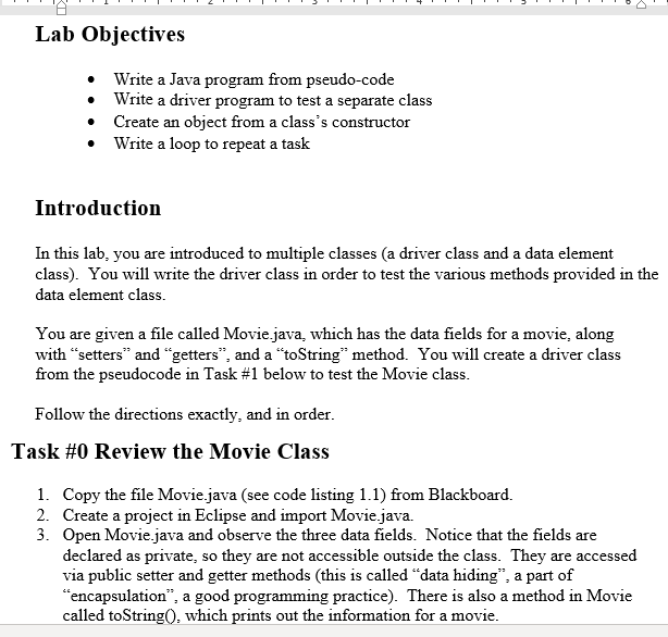 Solved Lab Objectives Write a Java program from pseudo-code | Chegg.com