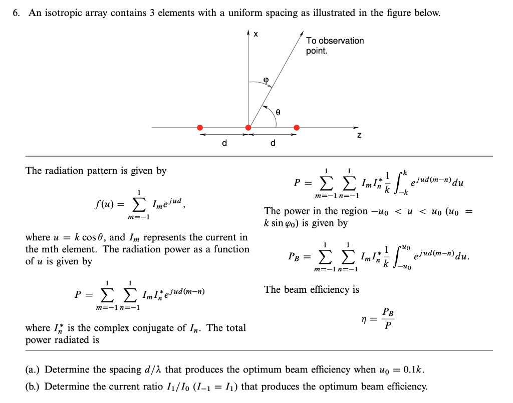 6. An isotropic array contains 3 elements with a | Chegg.com