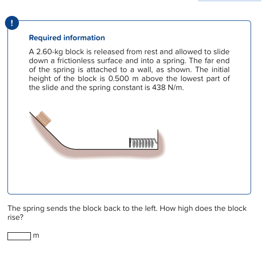 Solved Required information A 2.60-kg block is released from | Chegg.com