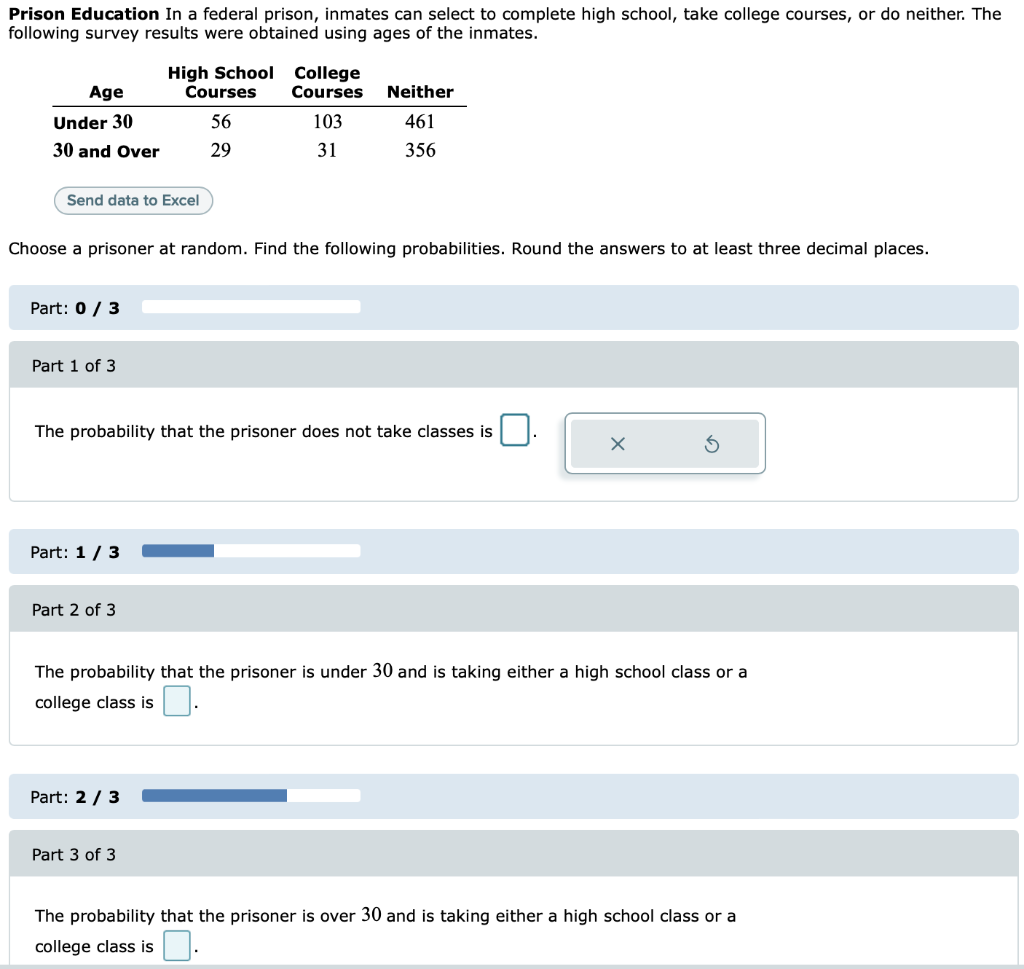 Solved Prison Education In a federal prison, inmates can | Chegg.com