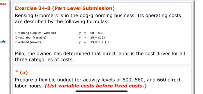 Solved CES Exercise 24-8 (Part Level Submission) Rensing | Chegg.com Solved CES Exercise 24-8 (Part Level Submission) Rensing | Chegg.com