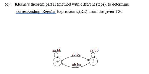 Solved (©): Kleene's theorem part II (method with different | Chegg.com