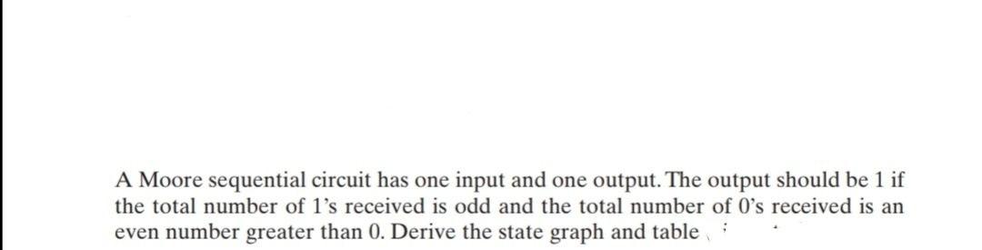 Solved A Moore sequential circuit has one input and one | Chegg.com