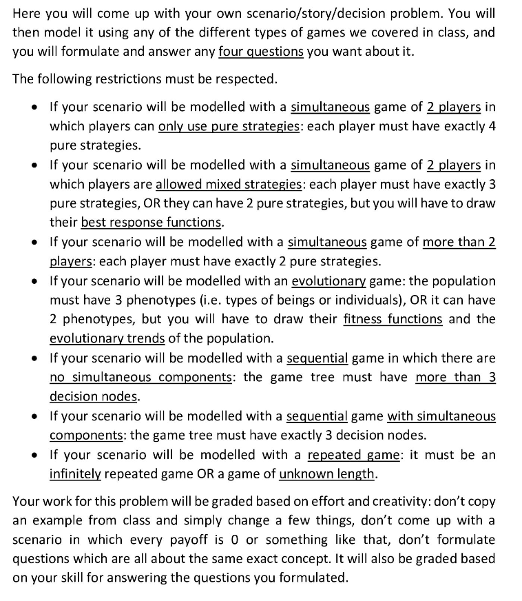 Here you will come up with your own | Chegg.com