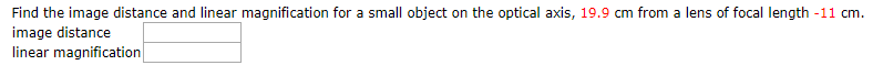 Solved Find the image distance and linear magnification for | Chegg.com