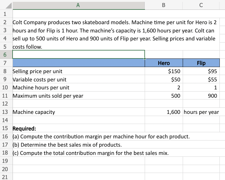 Solved 2 Colt Company produces two skateboard models. | Chegg.com