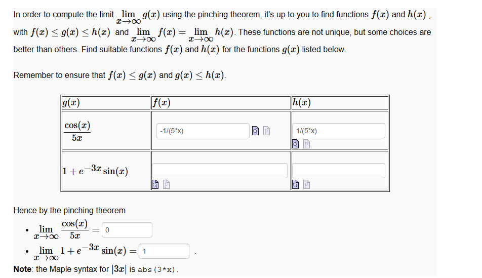 Solved In order to compute the limit limx→∞g(x) using the | Chegg.com
