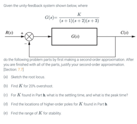 Solved Given the unity-feedback system shown below, where K | Chegg.com