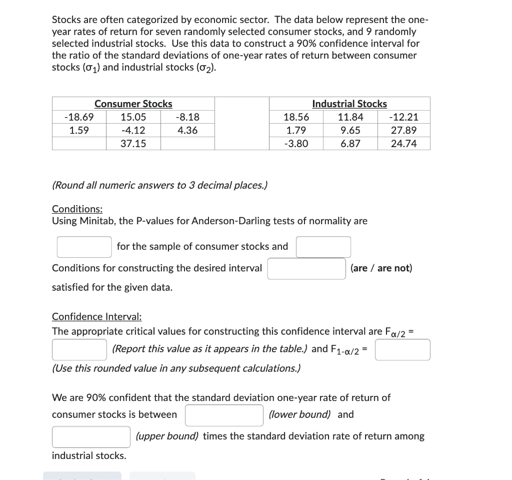 Solved Stocks are often categorized by economic sector. The | Chegg.com