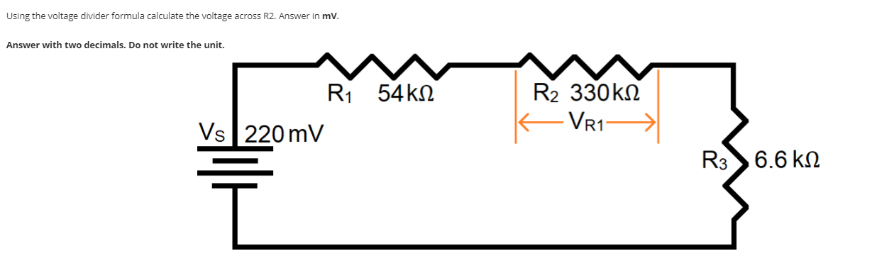 Solved Using the voltage divider formula calculate the | Chegg.com