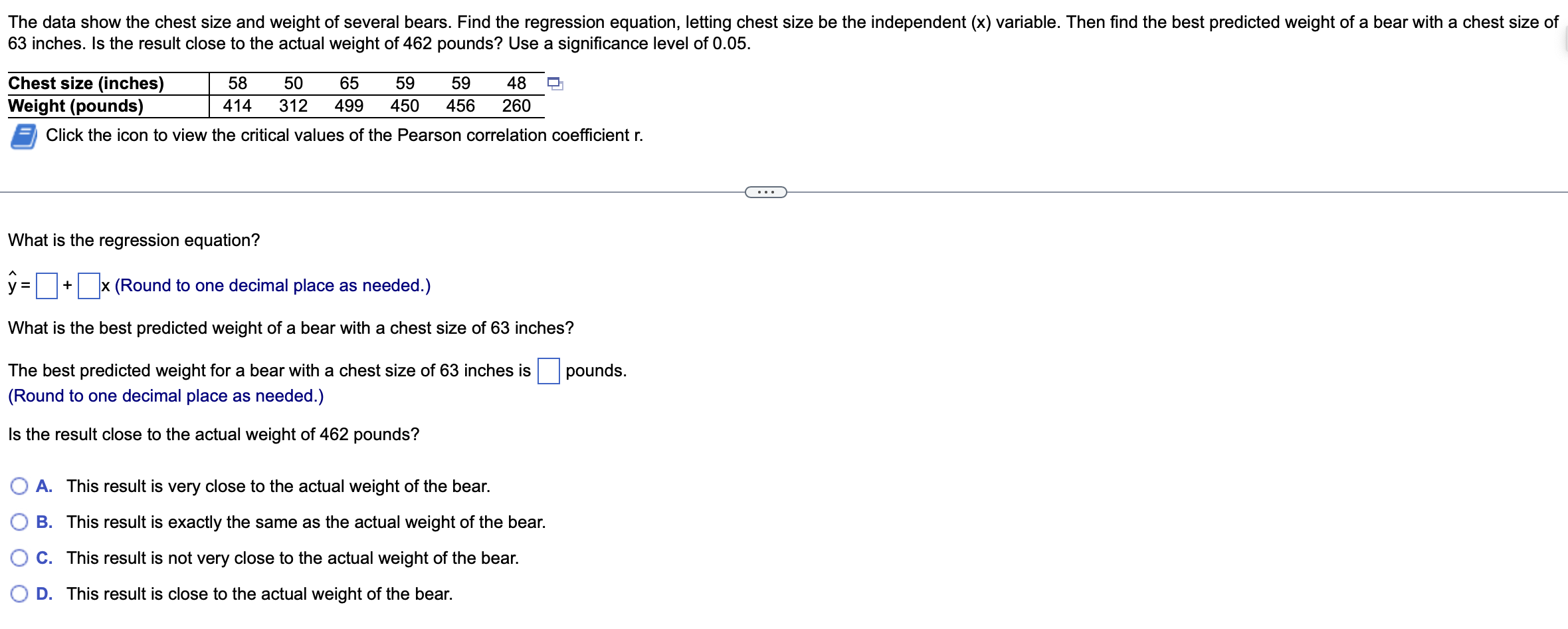 Solved 63 inches. Is the result close to the actual weight | Chegg.com