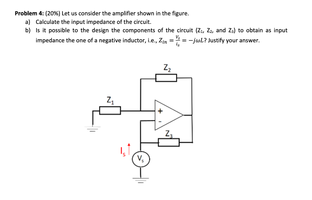 Solved Let us consider the amplifier shown in the | Chegg.com