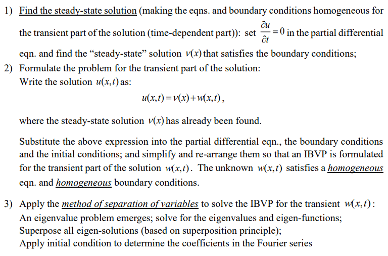 Solved Method of separation of variables for one-dimensional | Chegg.com