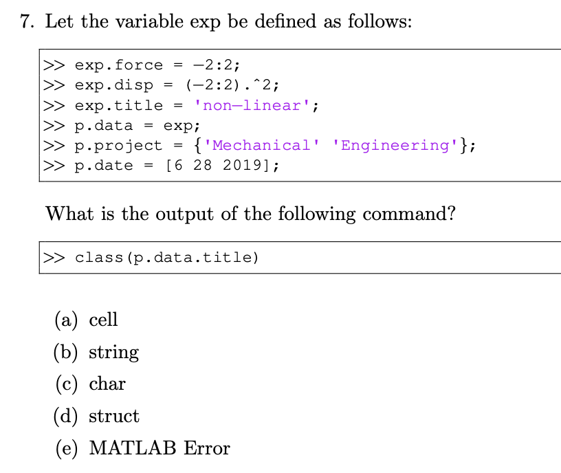Solved (Matlab) For number 11, How can you tell the answer | Chegg.com