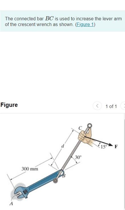 Solved The connected bar BC is used to increase the lever | Chegg.com
