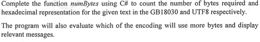 Solved Complete The Function Numbytes Using C To Count The 0901