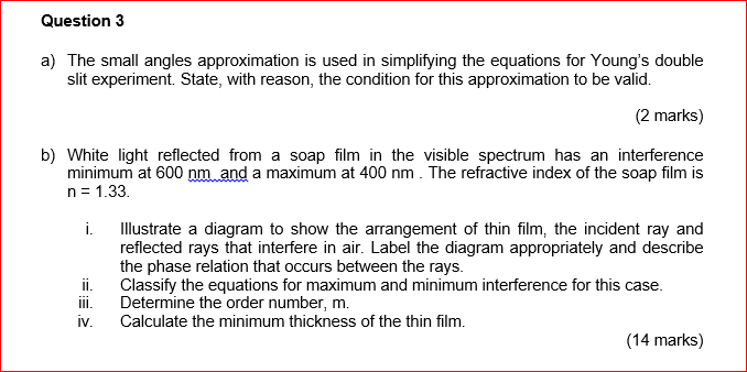 Solved Question 3 a) The small angles approximation is used | Chegg.com