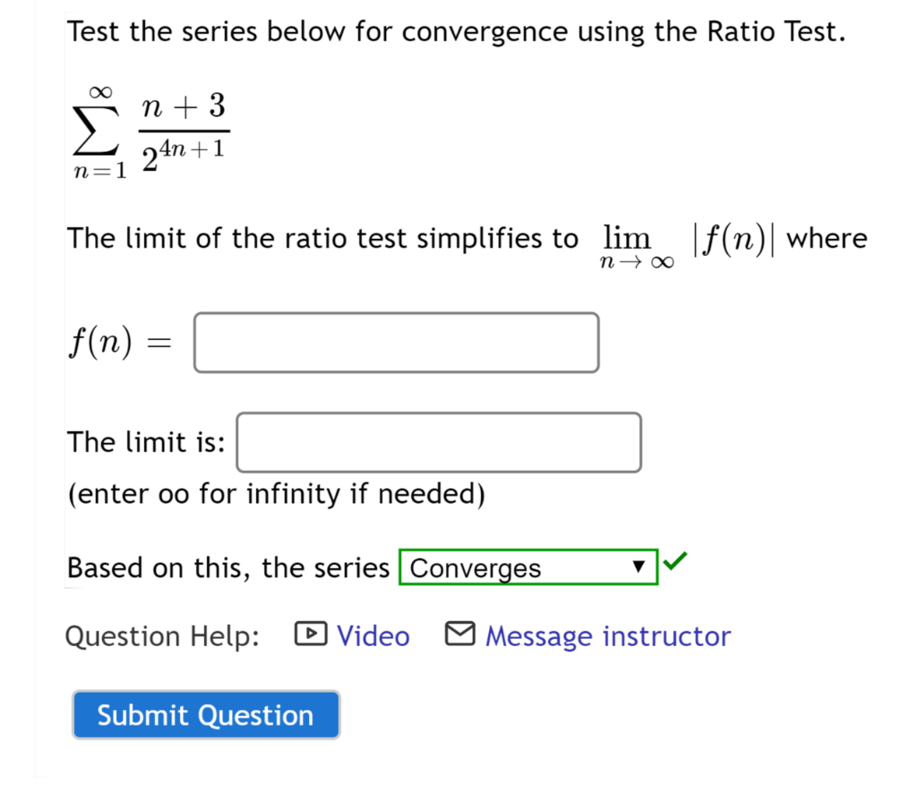 Solved Test the series below for convergence using the Ratio | Chegg.com