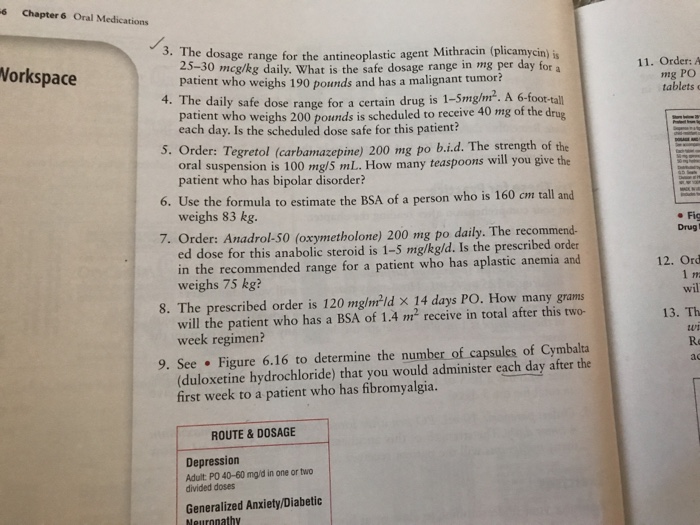 Solved 6 Chapter 6 Oral Medications 3. The dosage range for | Chegg.com
