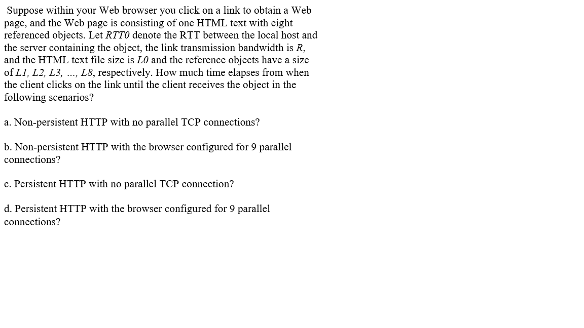 Solved Suppose within your web browser you click on a link | Chegg.com