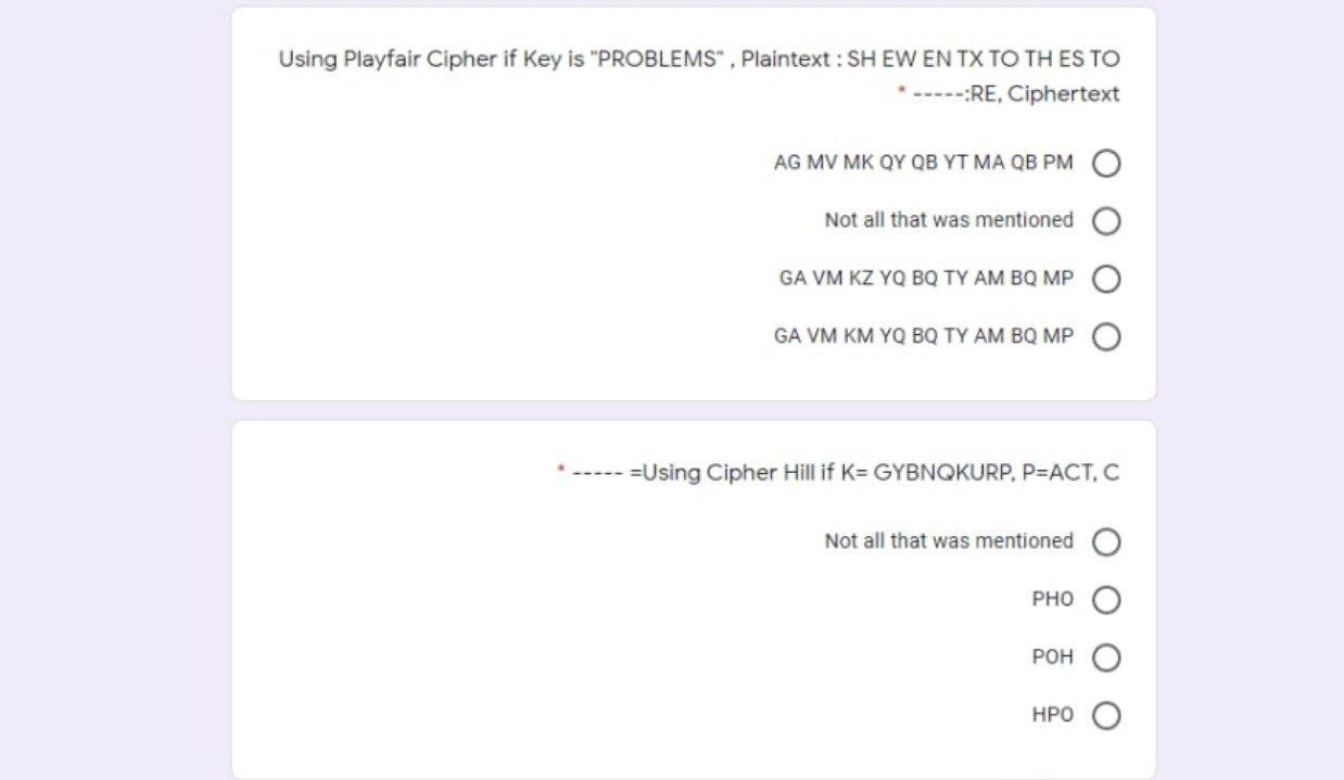 Solved Using Playfair Cipher if Key is "PROBLEMS”, Plaintext | Chegg.com