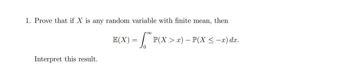 Solved 1 Prove That If X Is Any Random Variable With Finite 8571