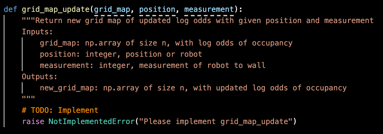 Solved def grid_map_update(grid_map, position, measurement): | Chegg.com