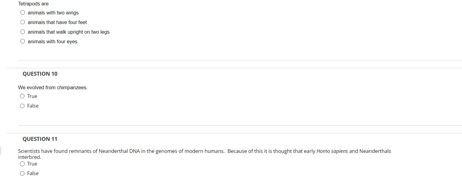 Solved Tetrapods areanimals with two wingsanimals that have | Chegg.com