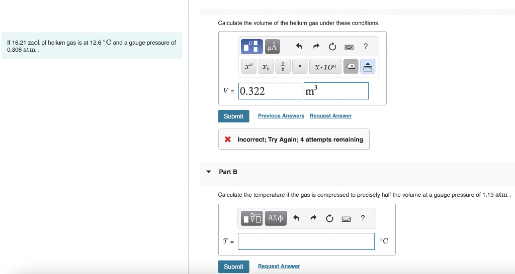 Solved Calculate the volume of the helium gas under these | Chegg.com
