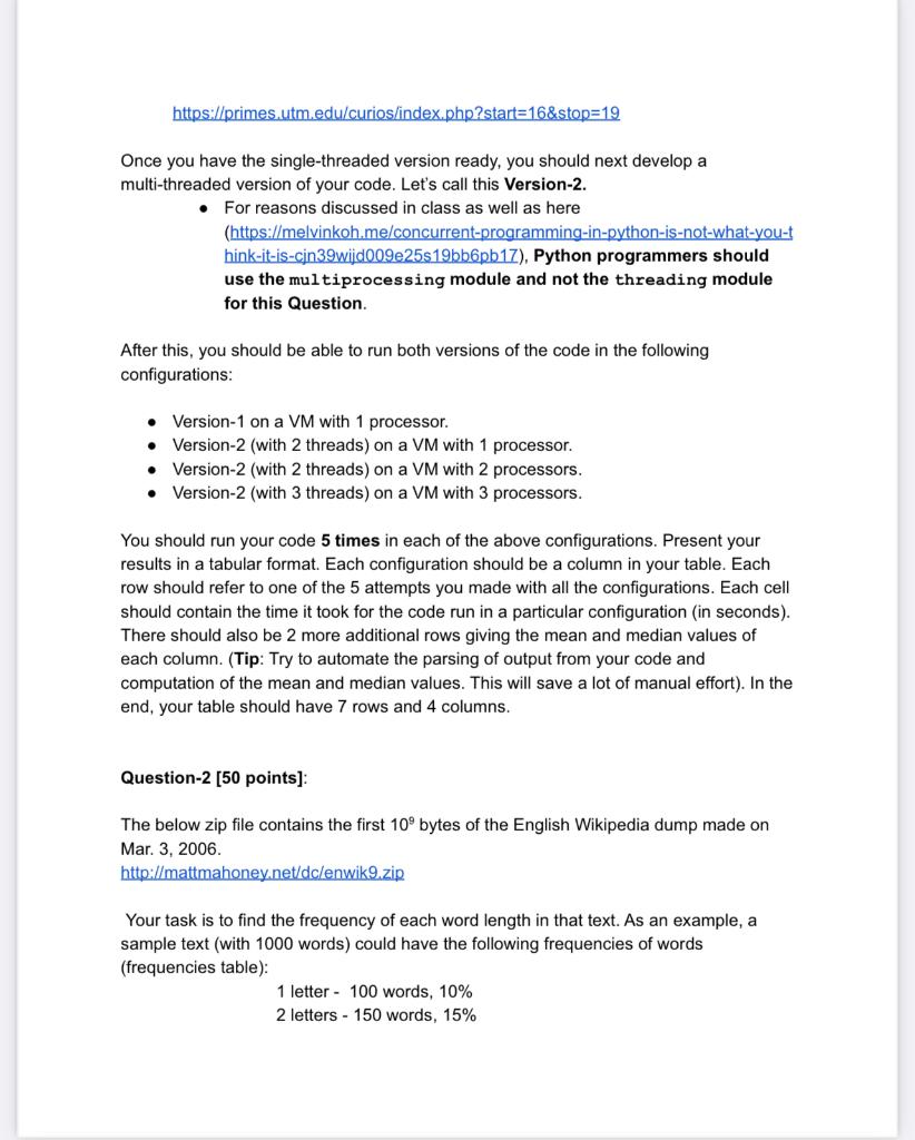 Skills tested: • Use concurrency to speed up a | Chegg.com