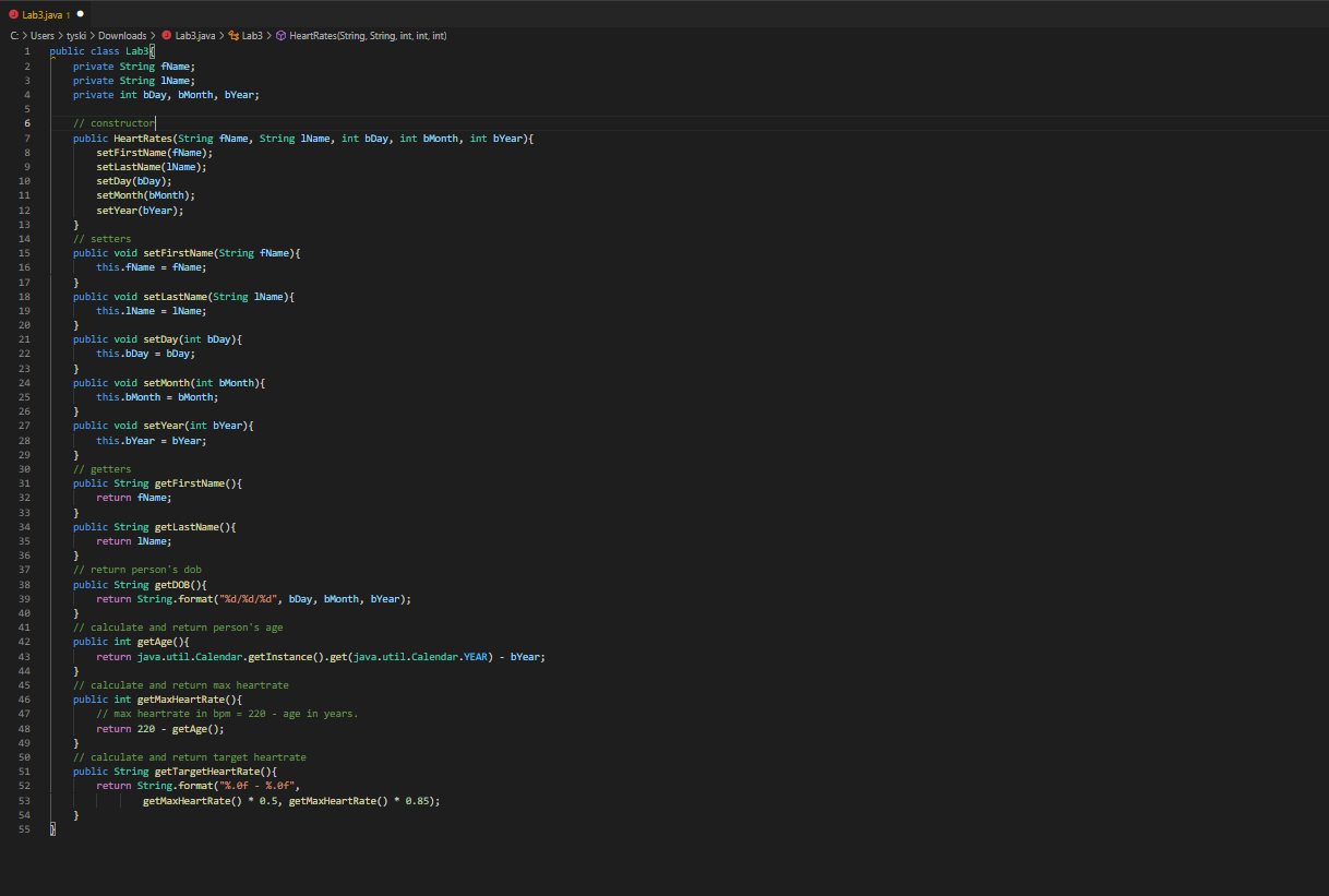 Solved Lab3.java 1 C> Users > tyski > Downloads > Lab3.java | Chegg.com