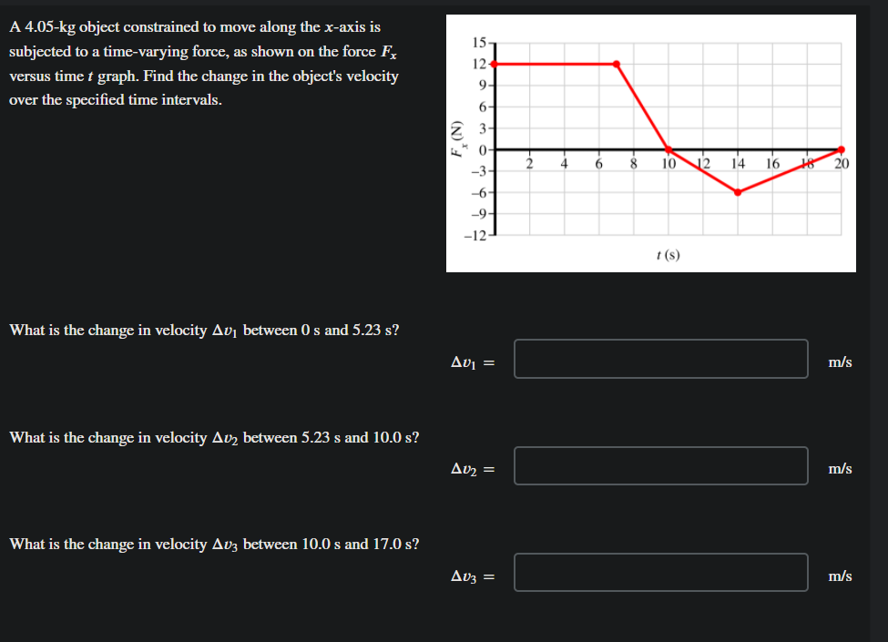Solved 15 A 4.05-kg object constrained to move along the | Chegg.com