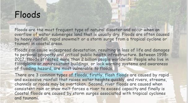 Solved Figure 1 shows a PowerPoint slide on floods. Based on | Chegg.com