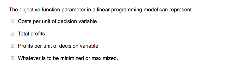 Solved The objective function parameter in a linear | Chegg.com