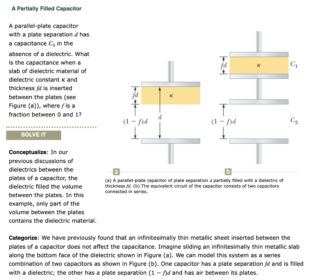 Solved A Partially Filled Capacitor к с A parallel-plate | Chegg.com