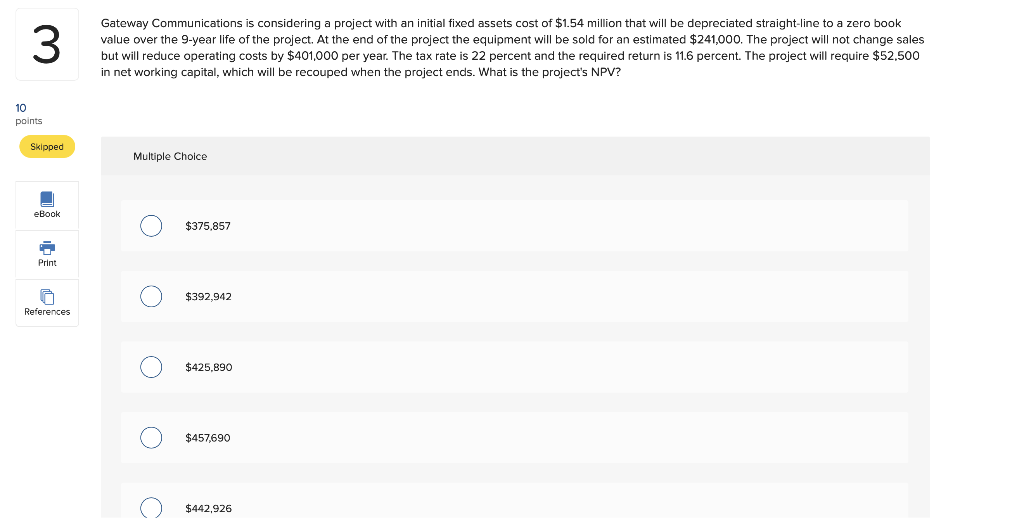 Solved Gateway Communications is considering a project with | Chegg.com