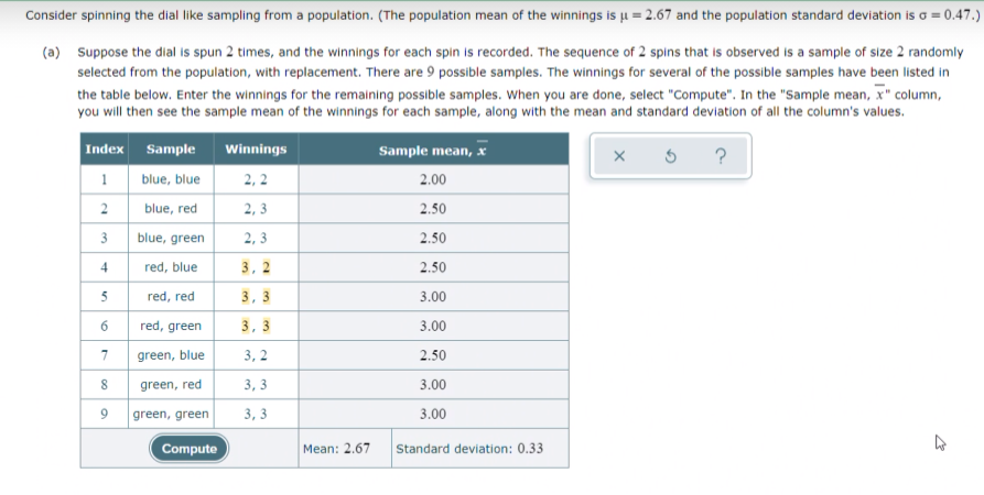 Solved Consider spinning the dial like sampling from a | Chegg.com
