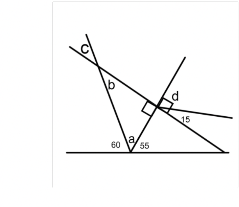 Solved Find all of the missing angles - a, b, c, and d. | Chegg.com