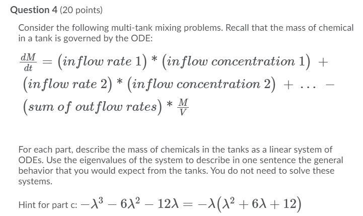 Solved Question 4 (20 points) Consider the following | Chegg.com