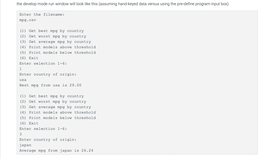Solved 15.3 SS 22 Project 3: Data analysis - historic mpg of | Chegg.com