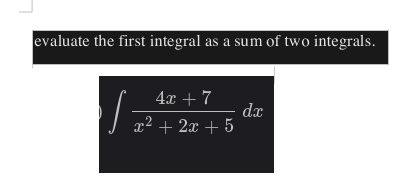 Solved evaluate the first integral as a sum of two | Chegg.com