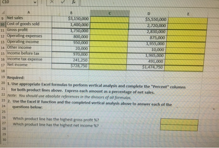 Solved Use vertical analysis to compare profitability. (All | Chegg.com