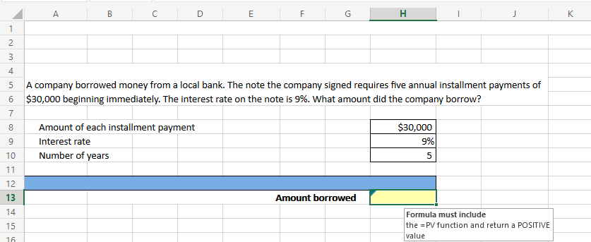 Solved Please show amount borrowed with formula including | Chegg.com
