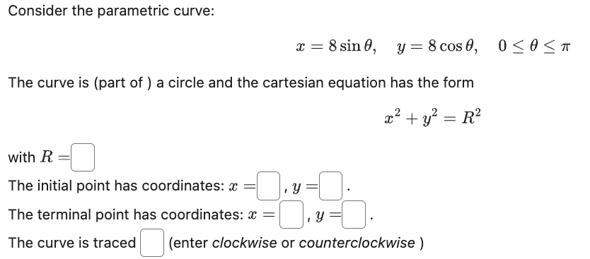 Solved Consider the parametric | Chegg.com