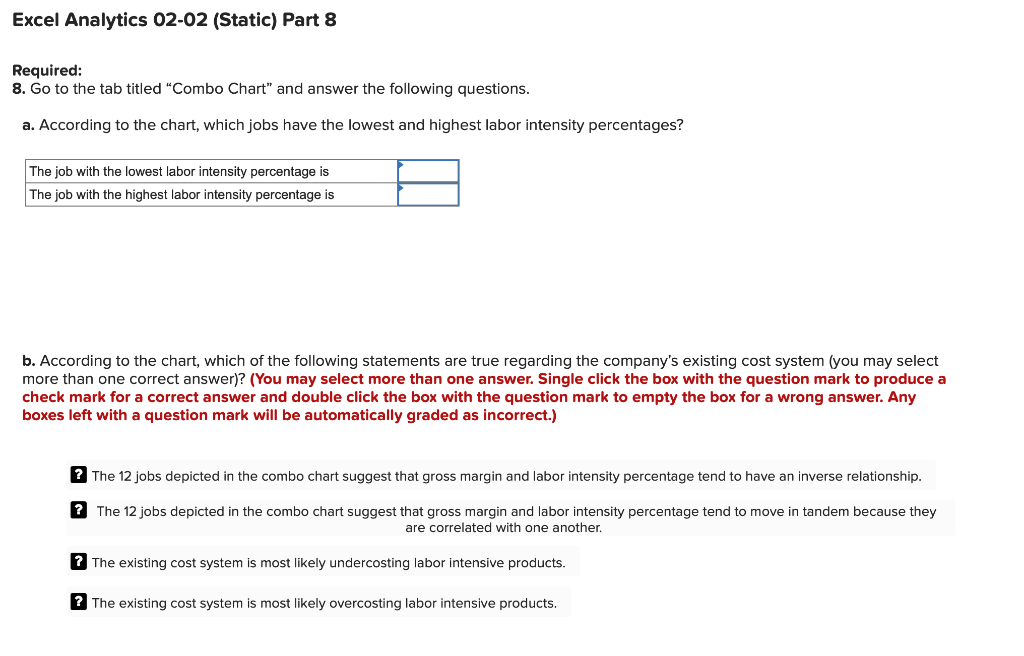 Solved Required information Excel Analytics 02-02 (Static) | Chegg.com