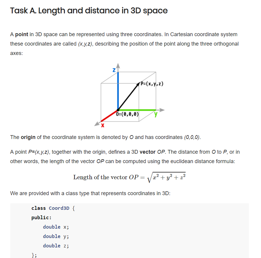 Solved Task A Length And Distance In 3D Space A Point In 3D Chegg Solved Task A Length And Distance In 3D Space A Point In 3D Chegg