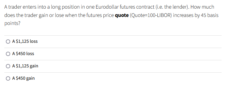 Solved A trader enters into a long position in one | Chegg.com