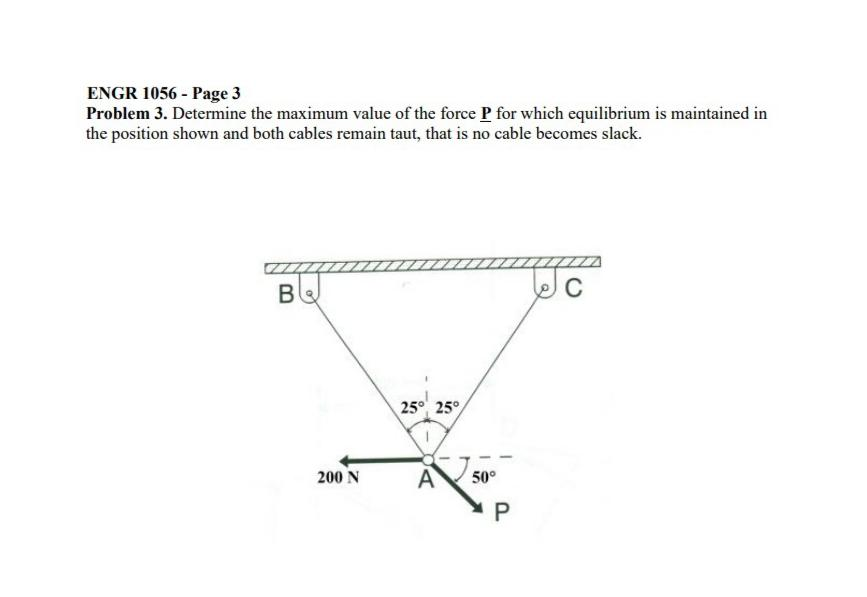 Solved Determine the maximum value of the force P for which | Chegg.com
